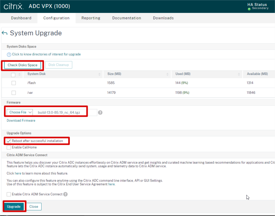 [VPX] Upgrade Netscaler en High Availability - Netscaler Master